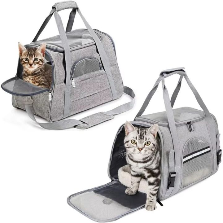 Sturdy Soft Sided Pet Carrier Portable Collapsible Cat Bag Breathable ...