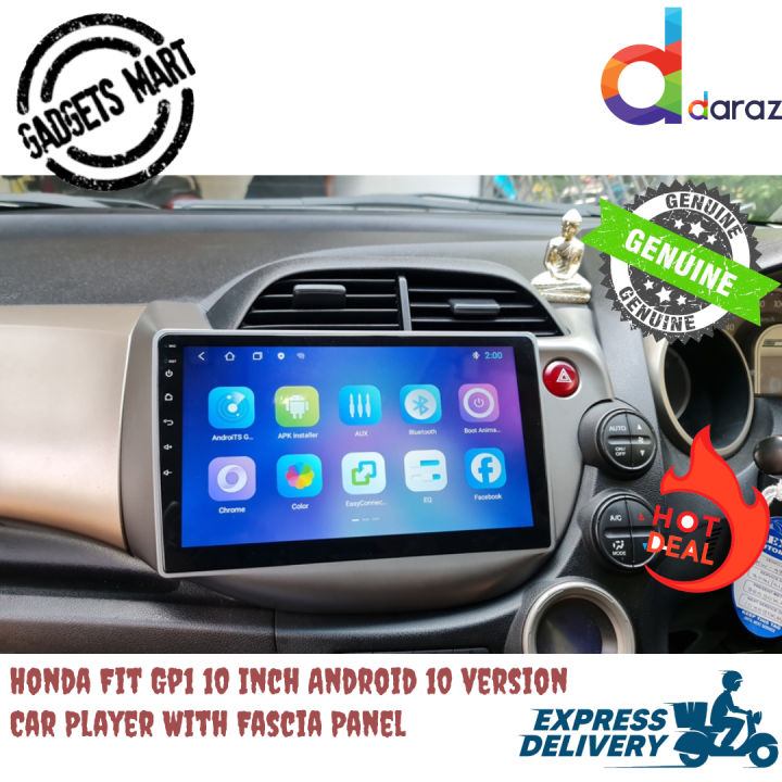 Honda Fit Gp1 10 Inch Android 10 version Car Player With Fascia Panel WIFI GPS Playstore Set ...