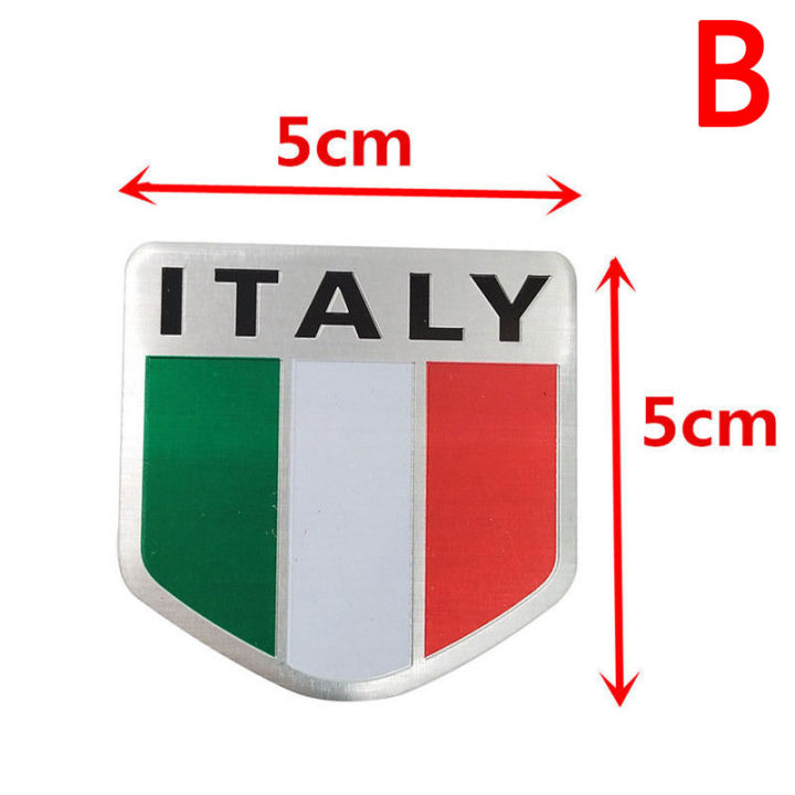 Aluminum 3D Metal ITALY Italian Flag Sticker Emblem Badge Decal Car ...