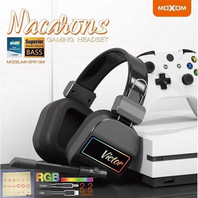 Moxom MX-EP51GM RGB Wired Game Headphone 3D Surround Sound Gaming ...