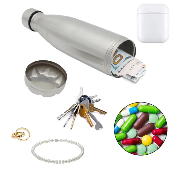 Secret Hidden Safe Steel Water Bottle Safe Money Box Secret Stash Spot ...
