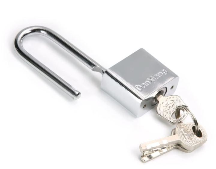 Heavy Duty Gate Door Wide Silver Tone Metal Long Shackle Security ...