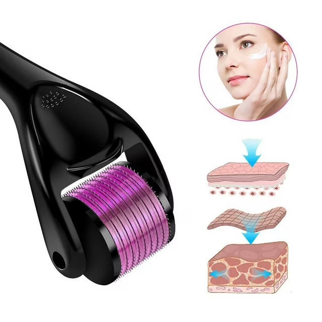 540 Needles Micro-needling Derma Roller for Hair, Beard Growth & Anti ...