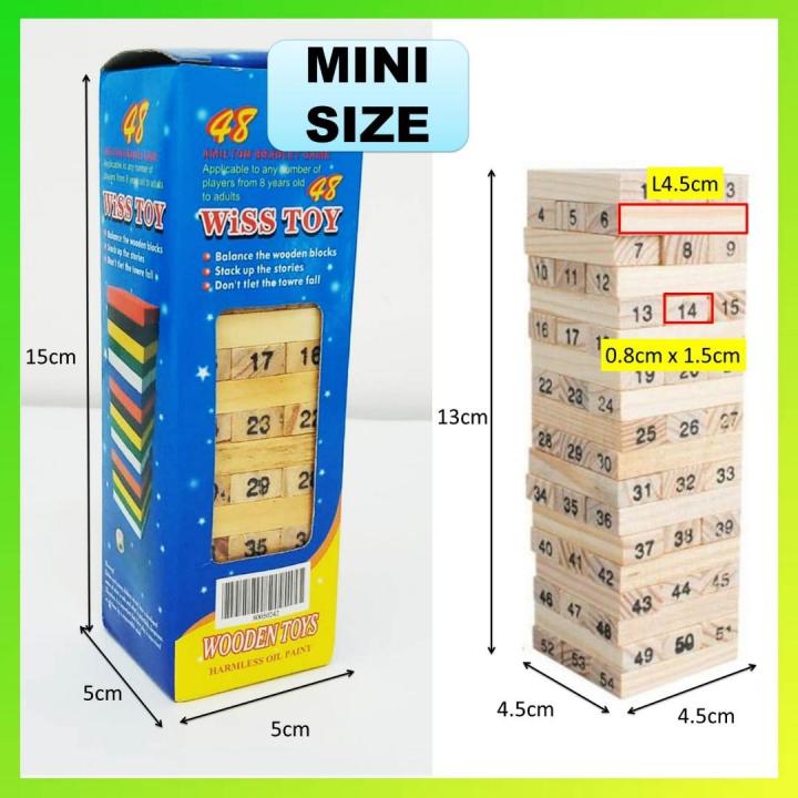 Wiss Toy Wooden Blocks JENGA Blockbuster Stacking Board Game Jenga High ...
