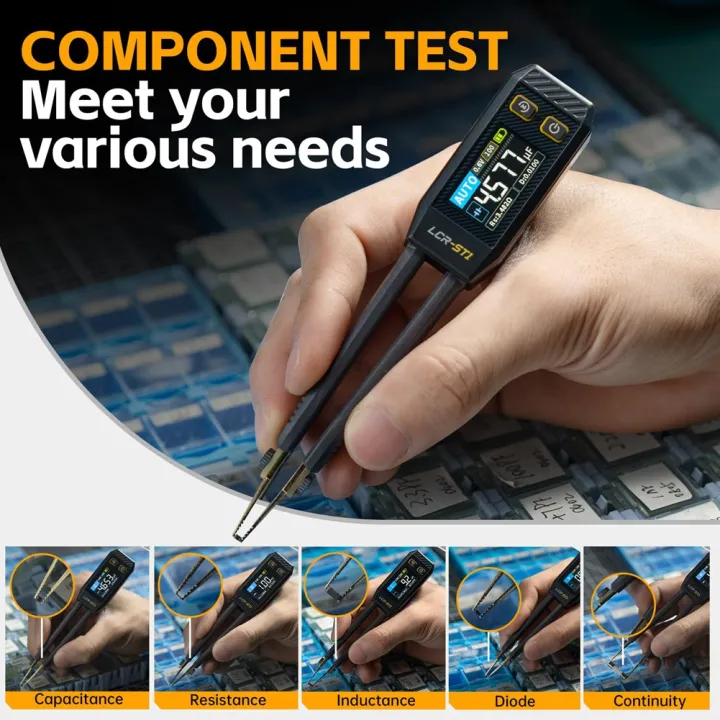 LCR-ST1 10KHz LCR Meter Tweezer, Mini Smart SMD Tester, Auto Component ...