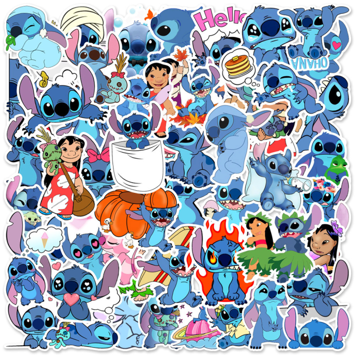 20/40/60pcs Disney Cartoon Stitch Vsco Stickers for Laptop Skateboard ...