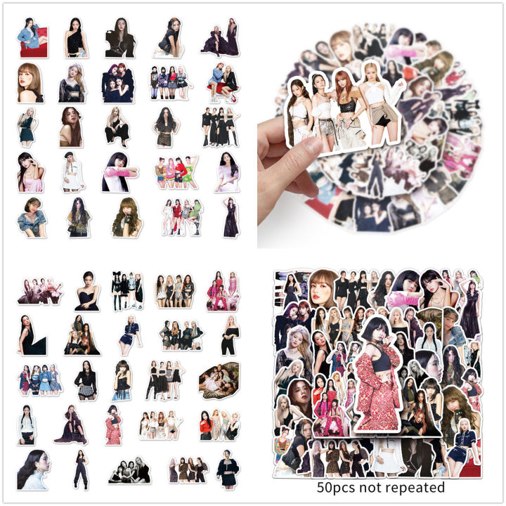 50pcs/set Kpop BLACKPINK JISOO JENNIE ROSÉ LISA PVC Stickers Decal ...
