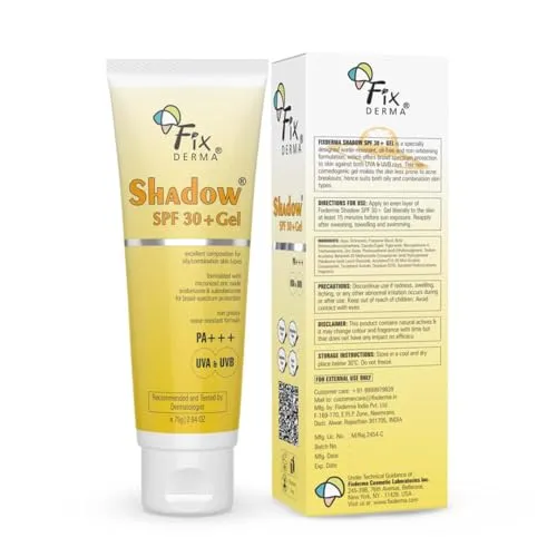 Fixderma Shadow Sunscreen SPF 30+ Gel PA+++ | Sunscreen for Oily Skin ...