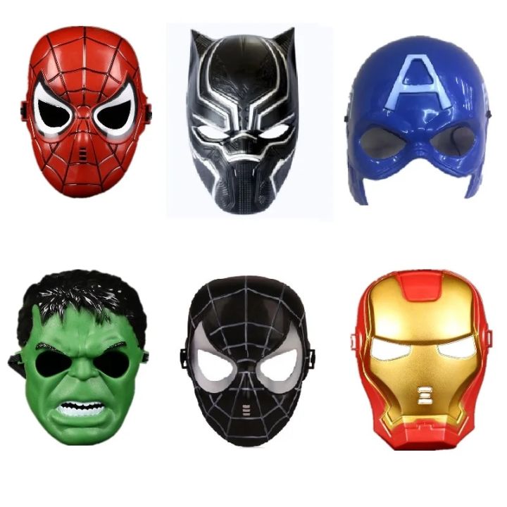 Marvel Anime Figure Spiderman Mask Cosplay Party Mask Avengers Hulk ...