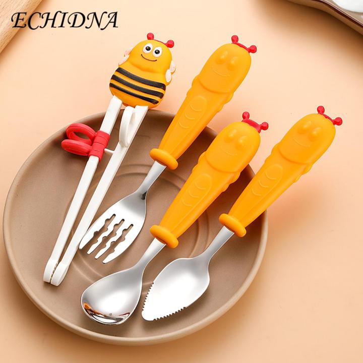 ECHIDNA Kindergarten Tableware Heat Resistant Kids Spoon Fork ...
