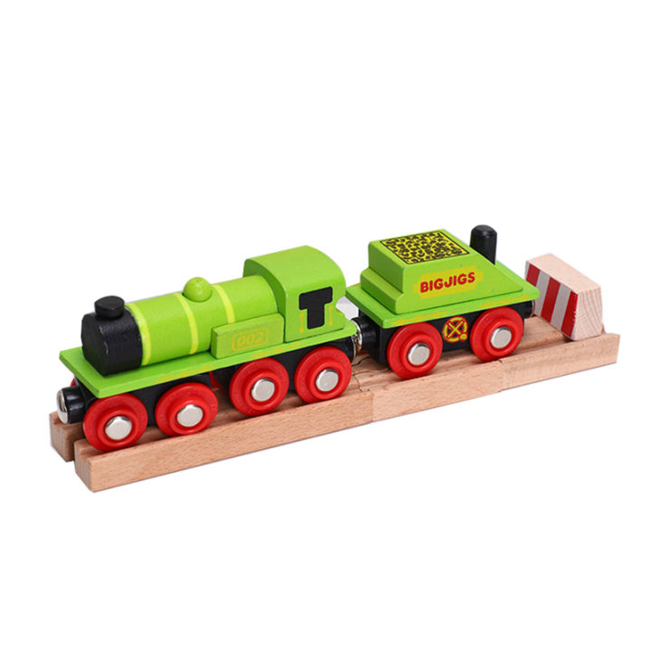 Wooden Magnetic Train Track Toy Locomotive Carriage Model for Kids ...