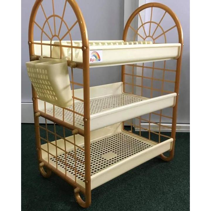 Rainbow Kitchen Storage Holder 3 tier Plastic plate Dish Rack | Daraz.lk