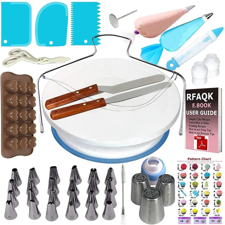 New 73Pcs/Set Cake Turntable Decorating Mouth Set DIY Flower Table ...