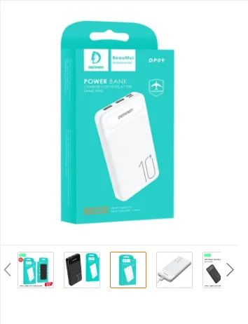 Denmen DP09 10000mAh Power Bank Dual 2.0A usb A ports, 10w Maximum power Output, 2 inputs 2 ...