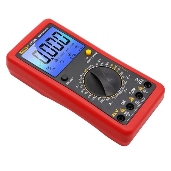 SZBJ VC92 LCD Digital Multimeter AC/DC Diode Capacitance Resistance ...