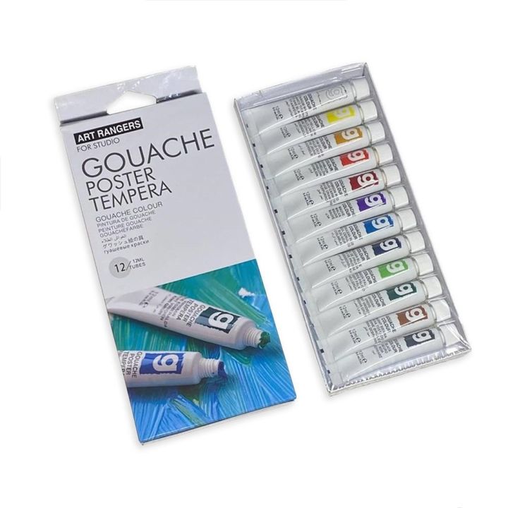 Art Ranger Gouache Poster Tempera Paint 12 Colors 12ml | Daraz.lk