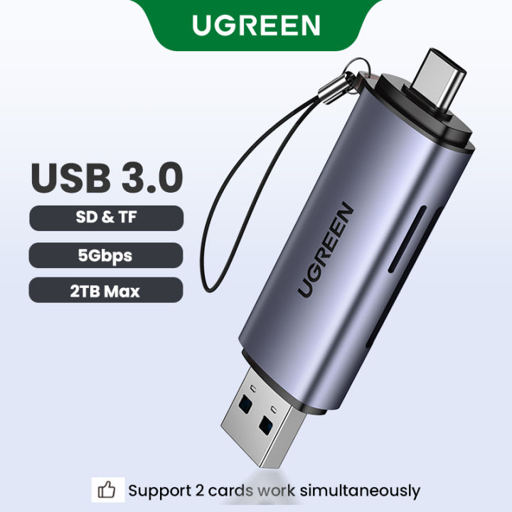 【Factory-direct】 UGREEN 2 in 1 Card Reader USB 3.0 SD TF OTG Type C ...