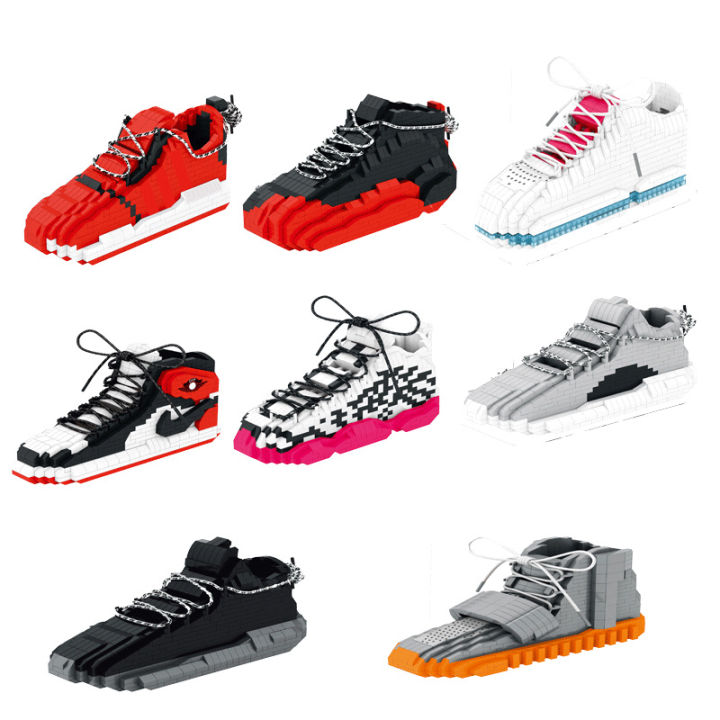 Sport Basketball Shoes Building Blocks Sneakers Models Pen Container ...