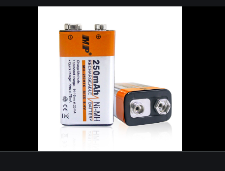 MP 9 Volt 250mAh Ni-MH Performance 9V 6F22 Rechargeable Batteries | I ...
