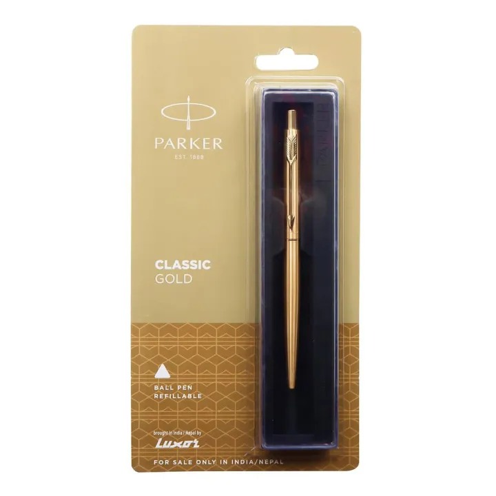 Parker Classic Gold Ball Pen| Ink Color - Blue | Daraz.lk