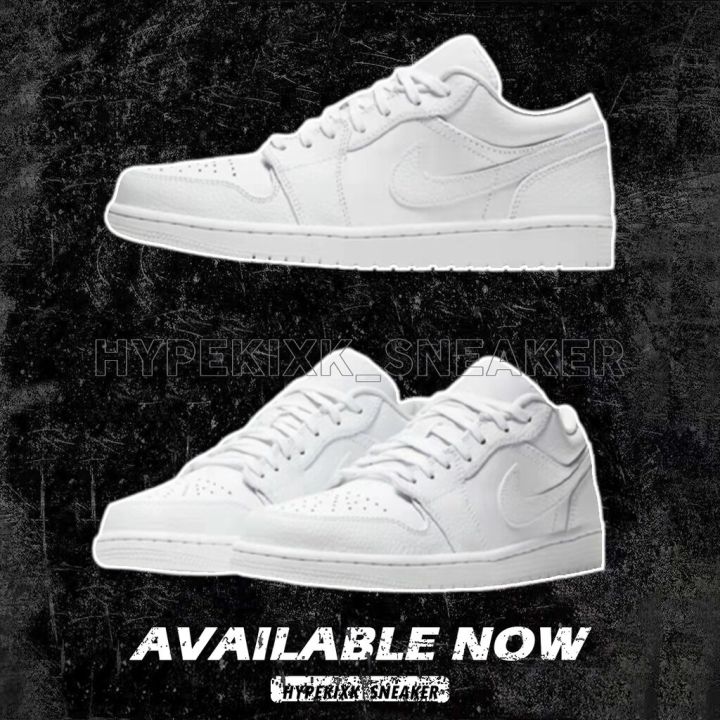 Nike Air Jordan 1 Low 'triple White' Originals Quality 100% 553558-130 ...