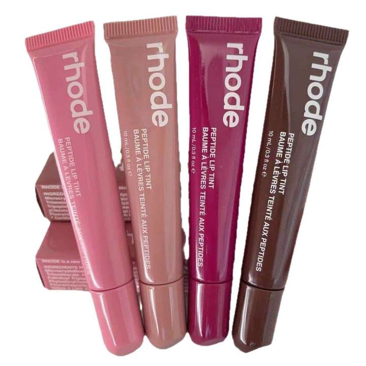 rhode Hailey Colored Raspberry Ribbon Toast Espresso Lip Gloss Lipstick ...