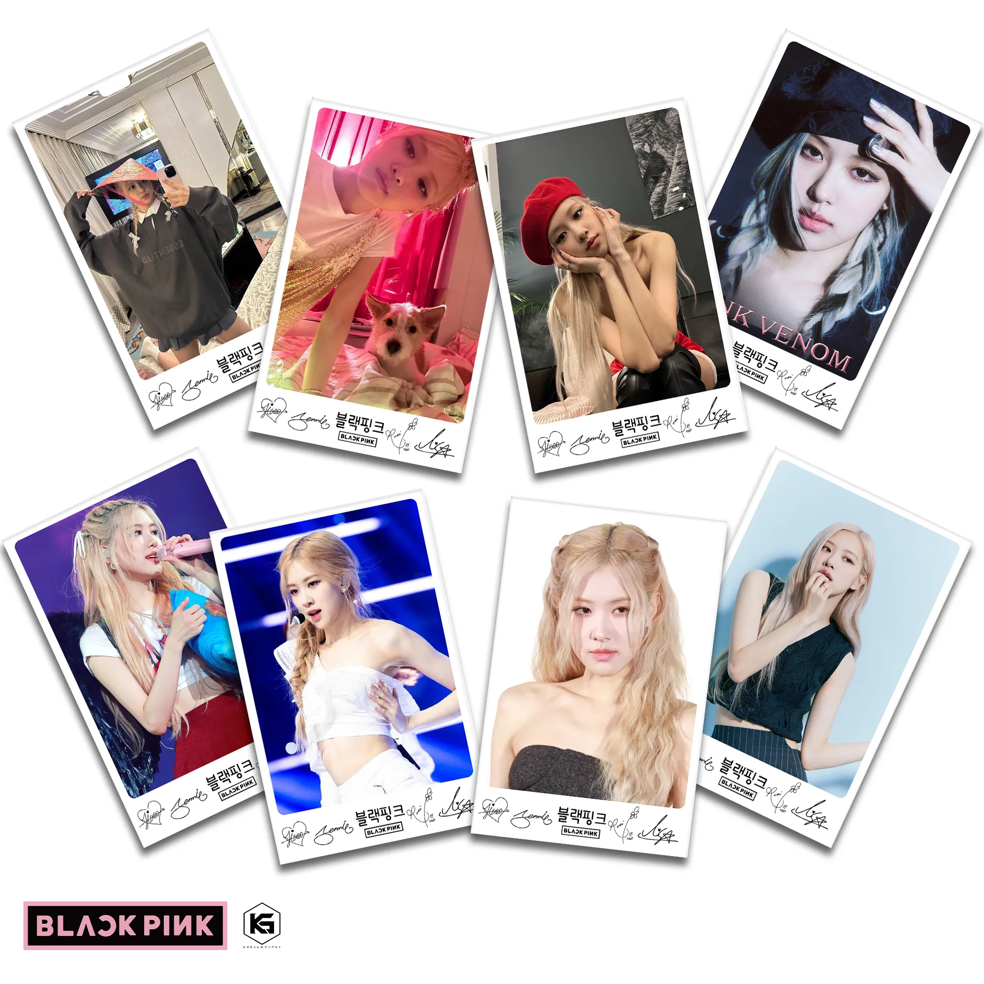 KPOP BLACKPINK Rosé Limited Edition Glossy LOMO Cards with Signatures ...