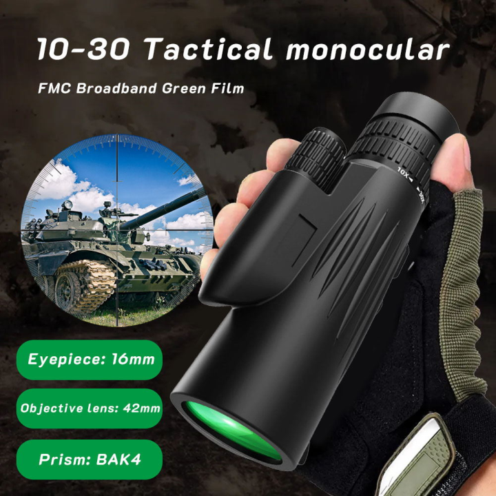 10-30X 42MM Zoom Monocular Telescope With Tripod Clip Long Range ...