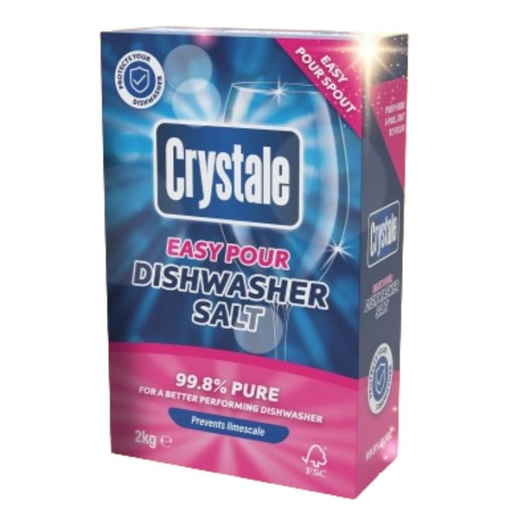 Crystale Dishwasher Salt Easy Pour Spout Sparkling Shine & Clear 2Kg ...
