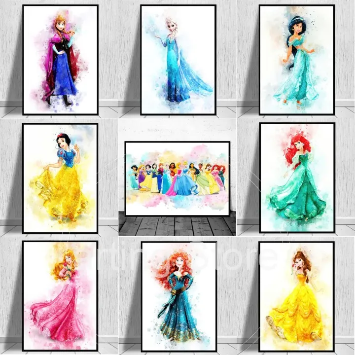 Disney Princess Watercolour Art Painting Posters And Prints Snow White ...