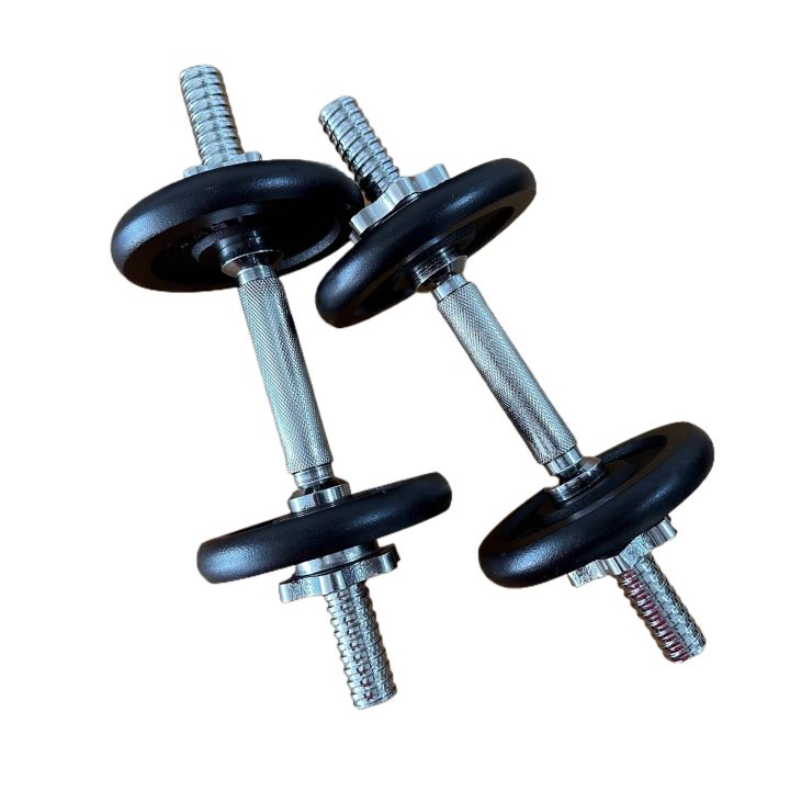 Mansa TUFF Fitness Adjustable 5kg Pair Dumbbell Set with Weight Plates ...