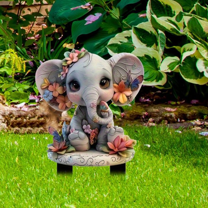 Micro Landscapes Acrylic Elephant Statue Stake Cute Wear Resistant ...