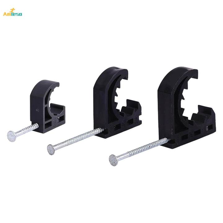 50 Pieces Half Clamp Fixture J Hook with Nail for Support Tubing 1.27cm ...