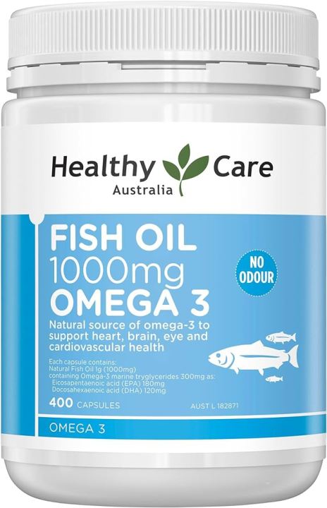 Healthy Care Fish Oil 1000mg Omega-3 - 400 capsules | Daraz.lk