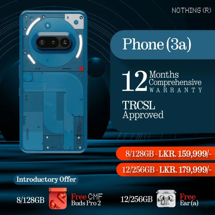 Nothing Phone 3a - 12+256GB - 12 Months Warranty | TRCSL Approved ...