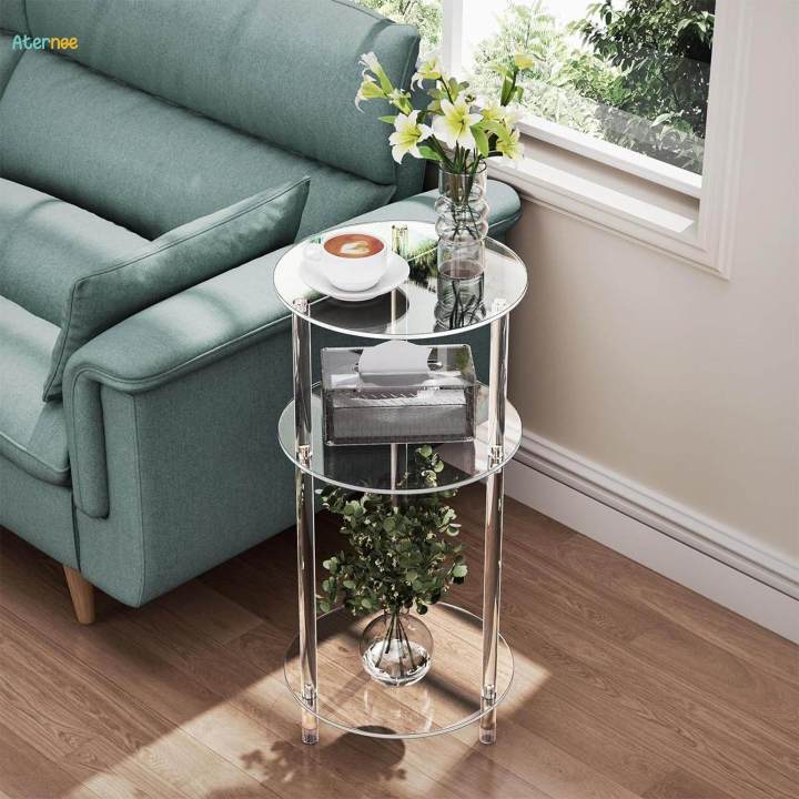 Clear Acrylic Side Table Acrylic Drink Table for Small Space Minimalist ...
