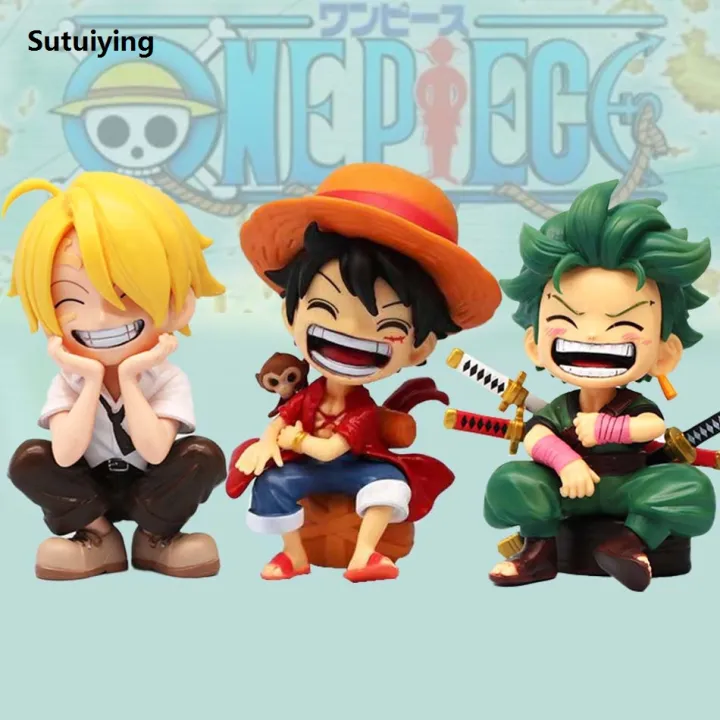 Sutuiying 13cm Anime Figure One Piece Monkey D Luffy Roronoa Zoro ...