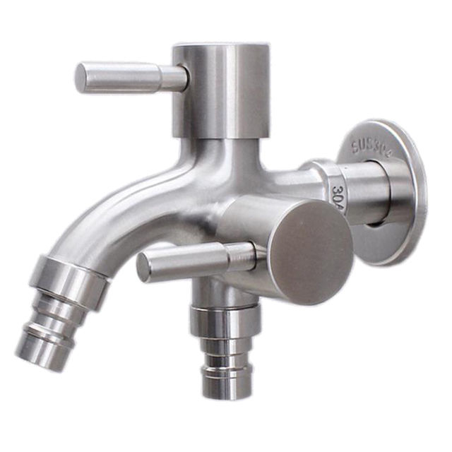 【Folio & Light】Stainless Steel Washing Machine Faucet 1in 2 Out ...