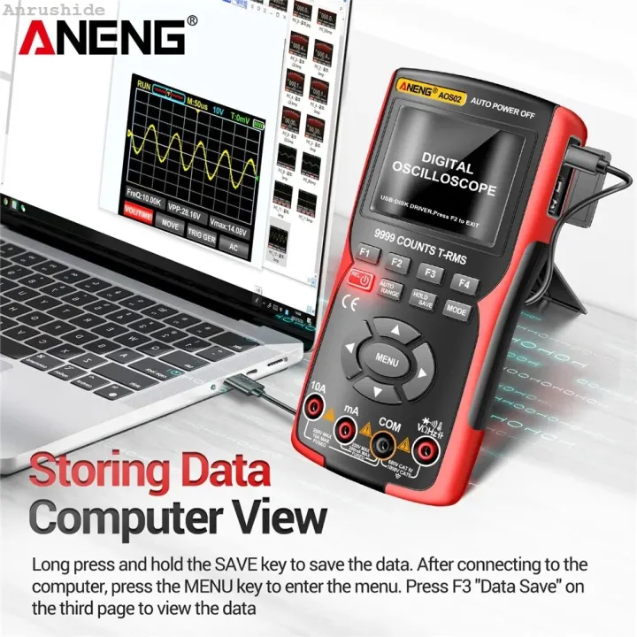 Anrushide ANENG AOS02 Professional Digital Oscilloscope Multimeter True 2025 New RMS 48MS/s ...