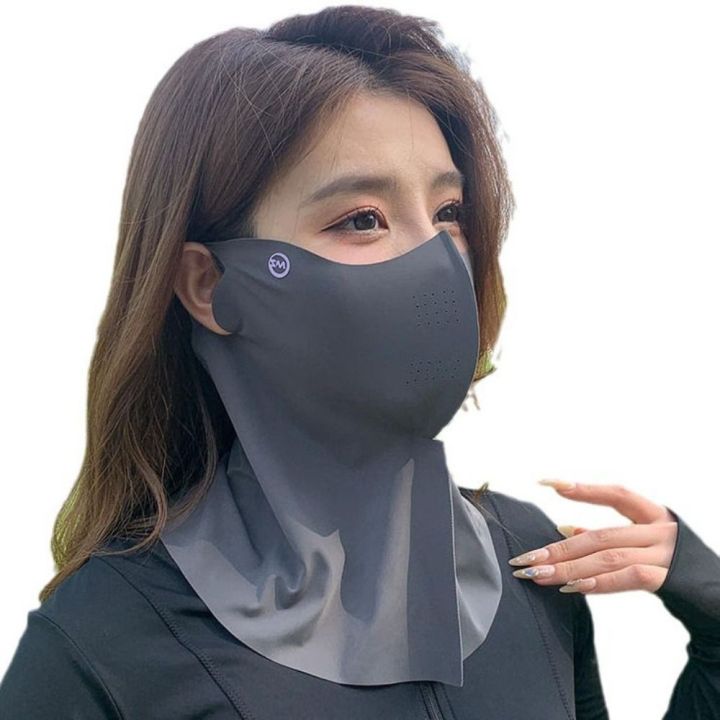 Fashion Solid Color Sunscreen Mask UV Protection Summer Face Scarves ...