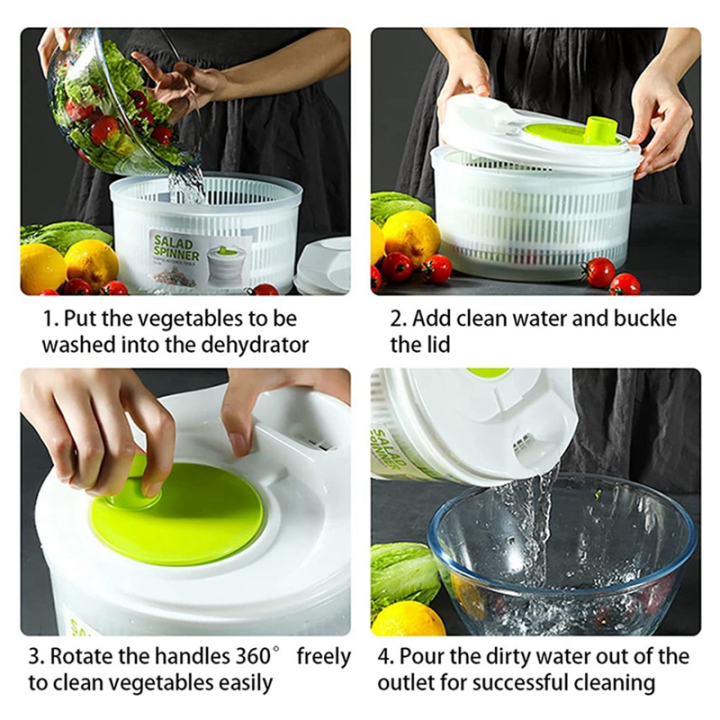 Salad Washing Machine Lettuce Rotating Vegetable Washer Large Capacity ...