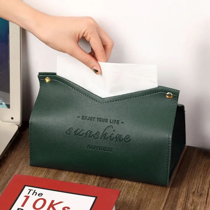 Leather Dispenser Large Storage Paper Towel Box Car Tissue Box Napkin ...