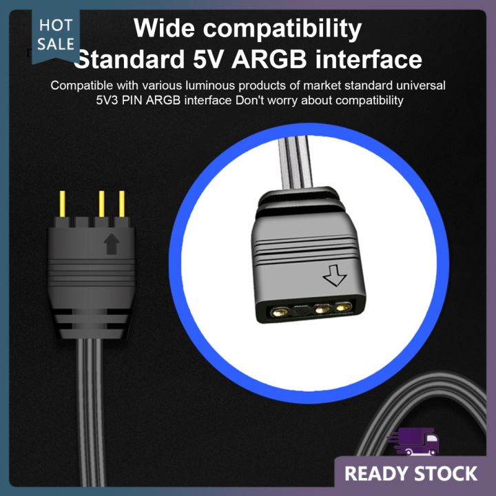 RGA 3 Pin to SATA Pin Power Supply Case Fan ARGB Controller Universal ...