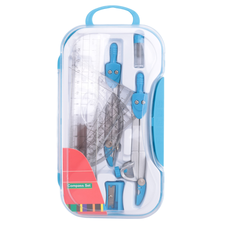 10Pcs School Protractor Set Rulers for Maths and Engineering, Blue ...