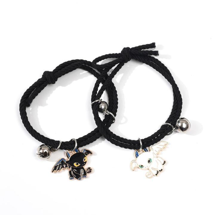 1Pair Personality Cartoon Little Devil Bell Couples Bracelets Magnet ...