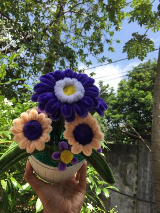 Pipe cleaner flower vase | Daraz.lk