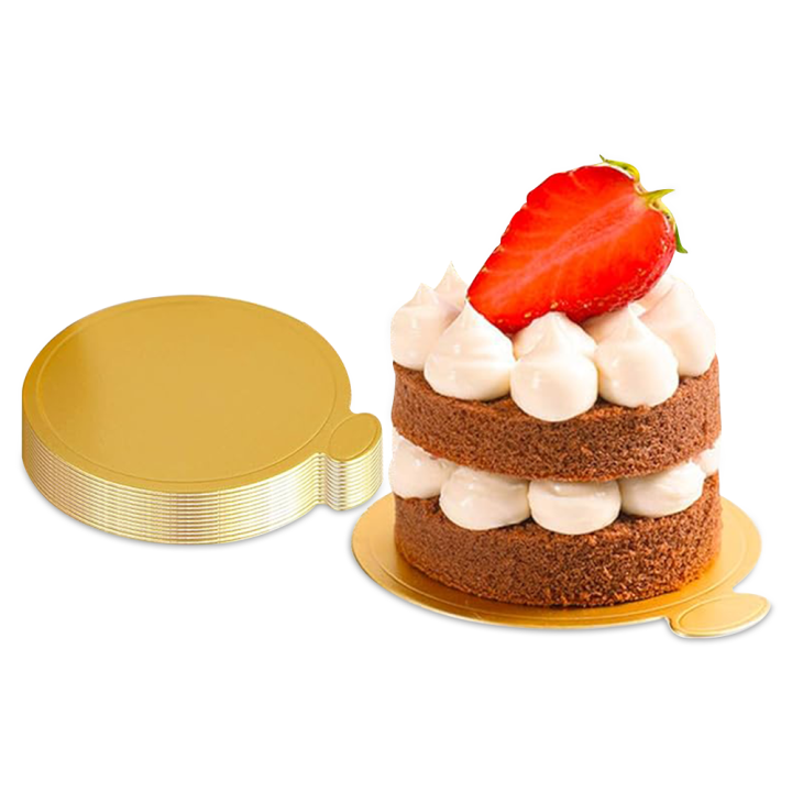 Pack Of 12 Pcs Mini Cake Boards Golden Mousse Cake Boards Cake Bases ...