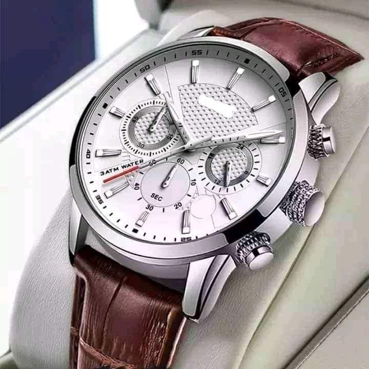 New LIGE Luxury Leather Band Quartz Analog Wrist Watch For Men Black ...