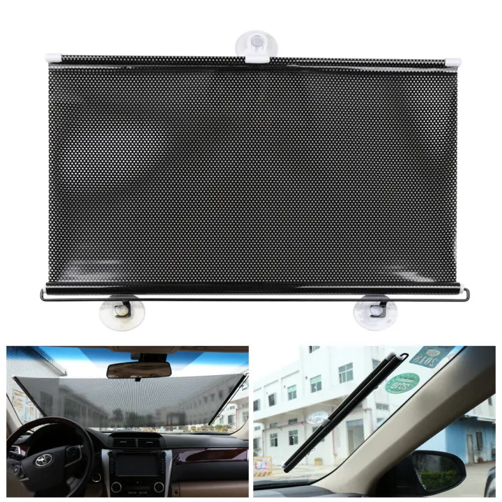 Retractable Windshield Sun Shade for Car, Double Suction Cups for ...