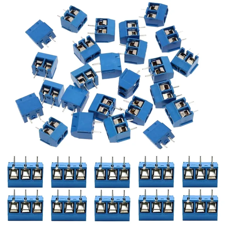 60Pcs 5mm Pitch 2 Pin & 3 Pin PCB Mount Screw Terminal Block Connector ...